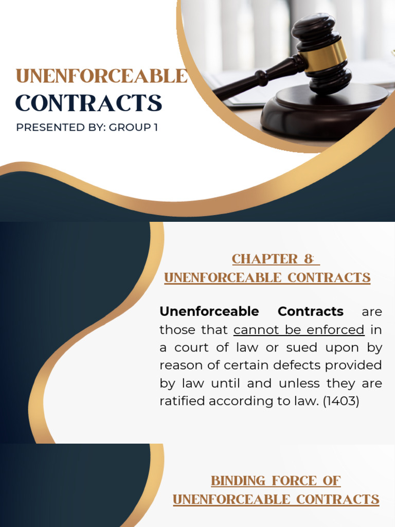Group 1 Unenforceable Contracts | PDF | Justice | Crime & Violence