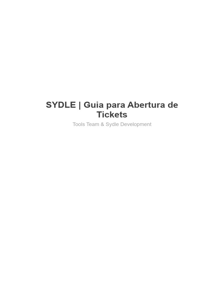 Guia para Abertura de Tickets Sydle | PDF