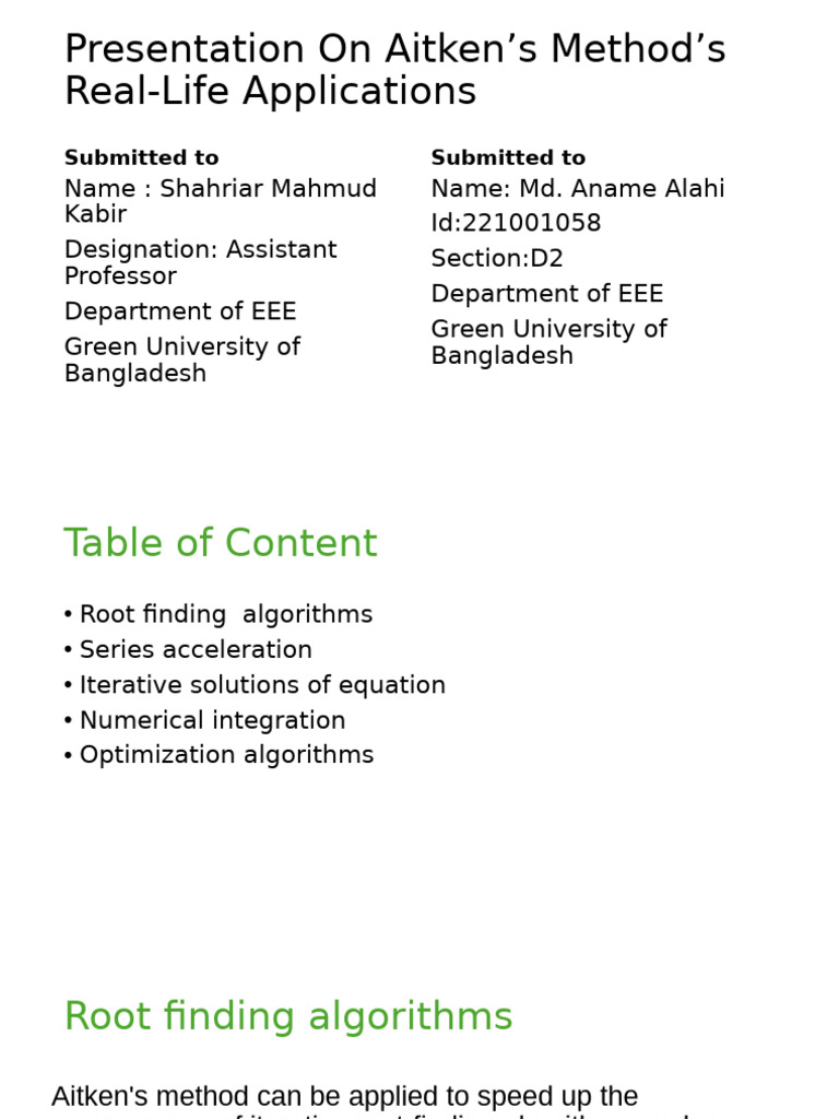 Aitken's Method | PDF