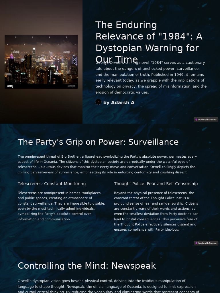 The Enduring Relevance of 1984 A Dystopian Warning For Our Time | PDF