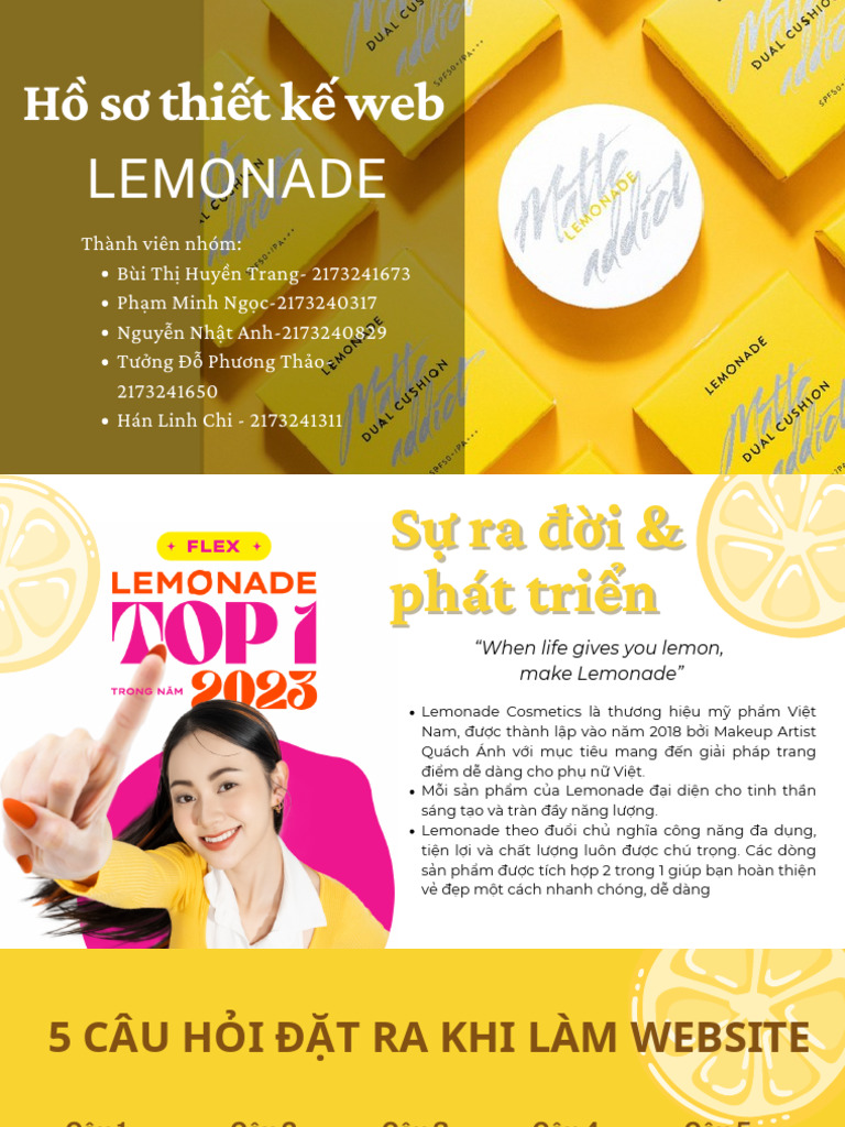 Hồ Sơ Thiết Kế - Lemonade | PDF