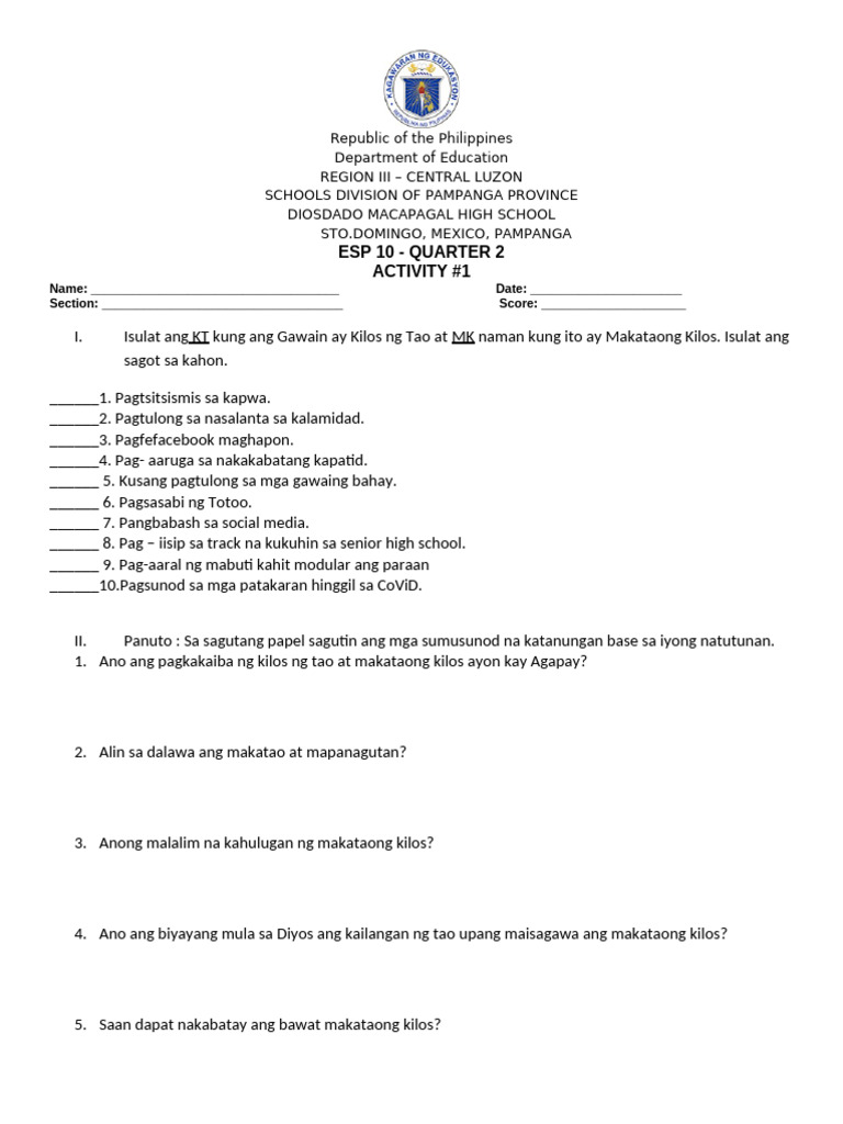 ESP-10-Q2-ACTIVITY-1 | PDF