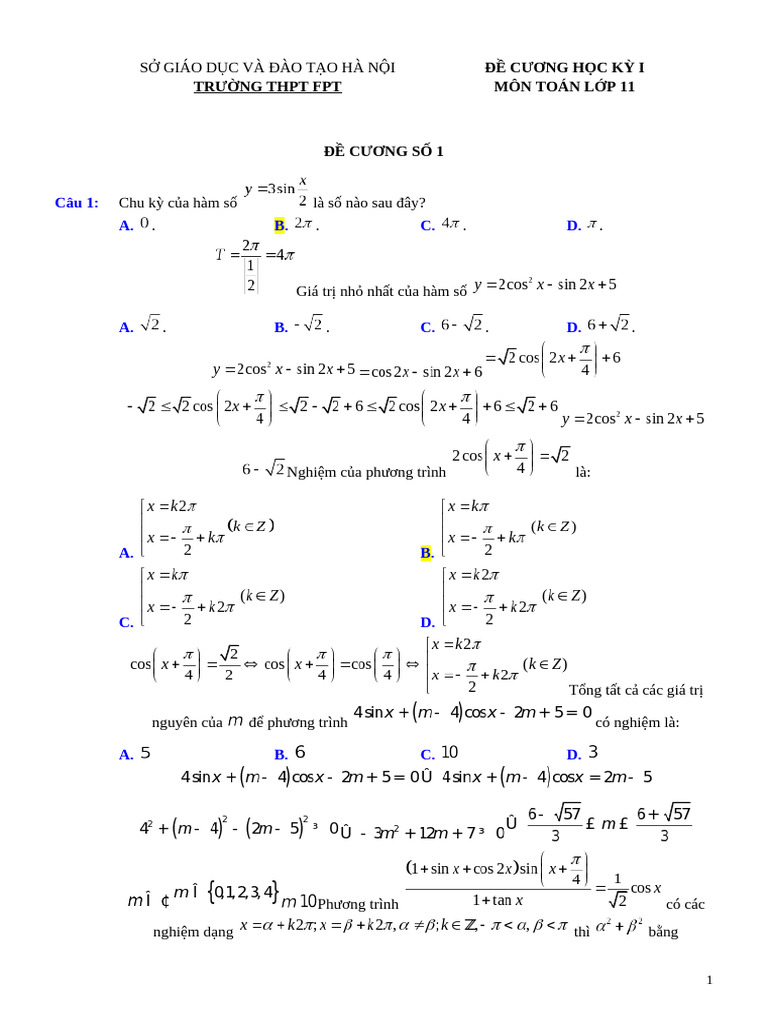 Đề Cương Hki 2021 2022 | PDF