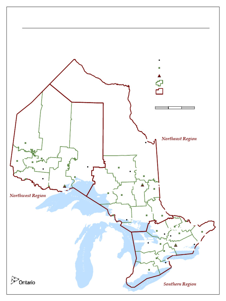 Ontario MNR Regions and Districts Map | PDF