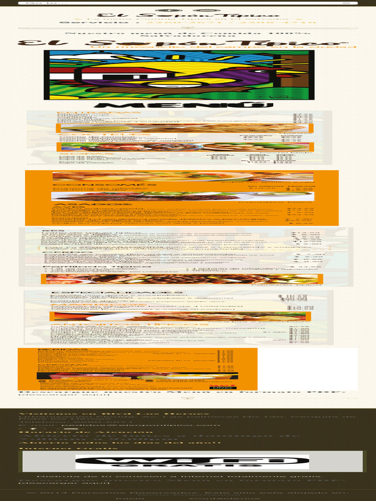 Menú del Sopón Típico Salvadoreño | PDF