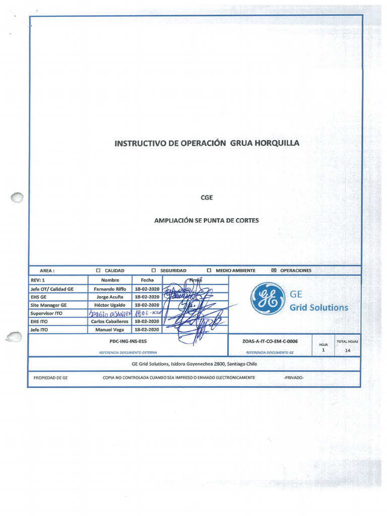 PDC-ING-INS-015_Rev_0_Grua Horquilla | PDF