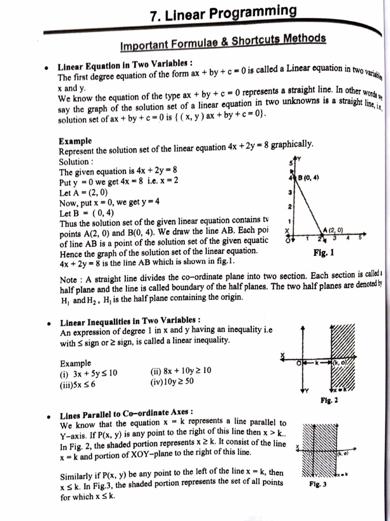 7. Linear Programming MHT-CET pdf notes by Dinesh sir | PDF