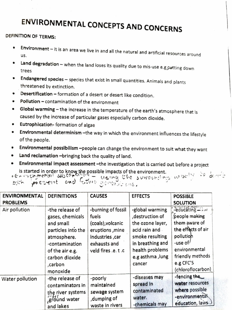 Environmental Concepts and Concerns | PDF | Environmental Degradation ...
