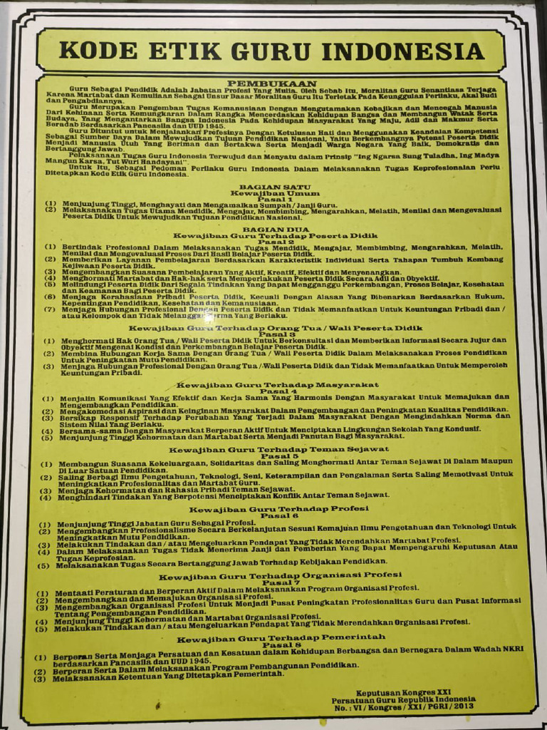 Kode Etik Guru | PDF