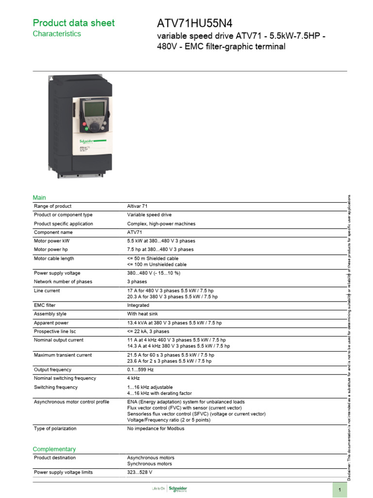 Altivar 71 - ATV71HU55N4 | PDF | Bit Rate | International Electrotechnical Commission