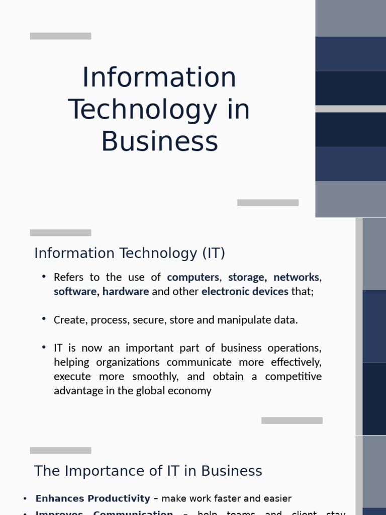 Information Technology in Business | PDF | Computing | Software