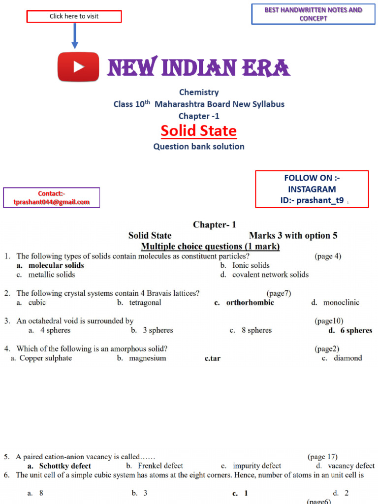 Chem QB ch1 | PDF | Crystal Structure | Atoms