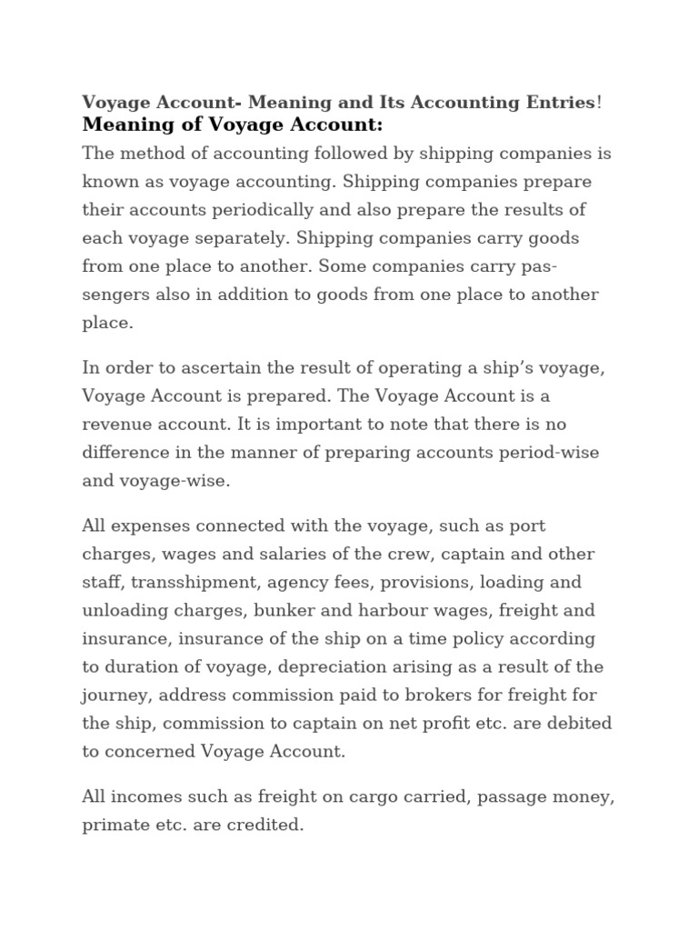 Voyage Account12 - 070109 | PDF | Cargo | Expense