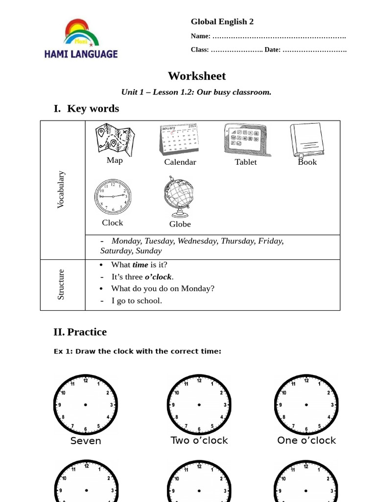 Global English 2 Unit 1 Lesson 1.2 | PDF