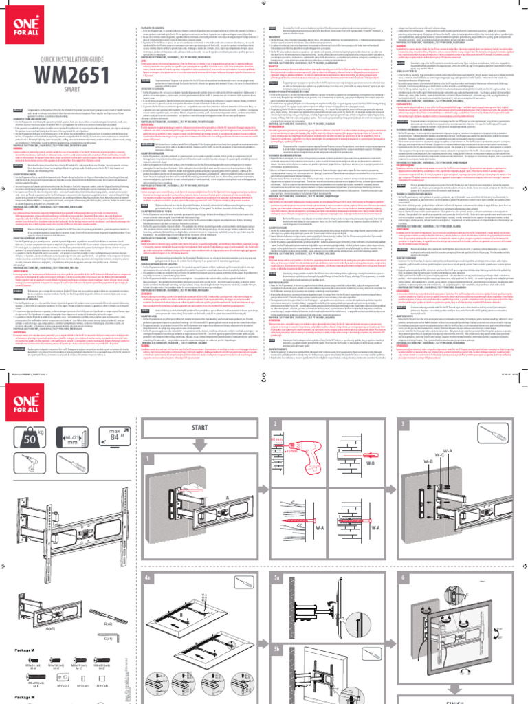MANUAL Soporte Pared - One For All WM 2651 | PDF