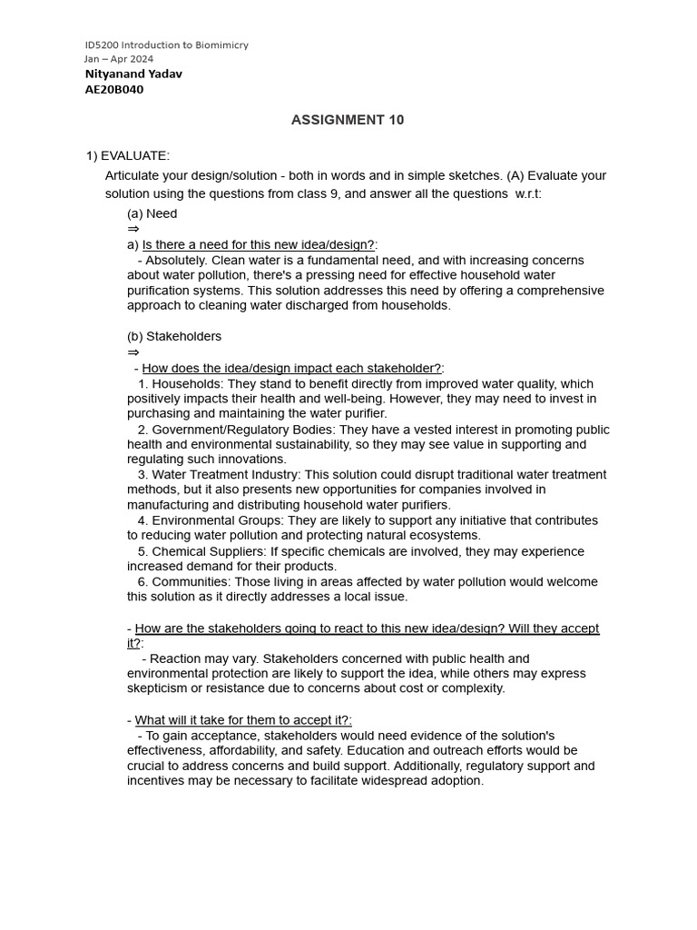 AE20B040 ID5200 Assignment 10 | PDF | Water Quality | Water Pollution