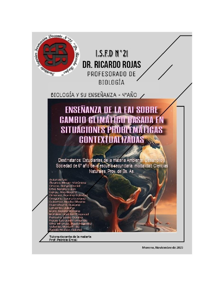 ISFD #21 - 2023 - SD - Cambio Climático - EAI - Sit Problemáticas ...