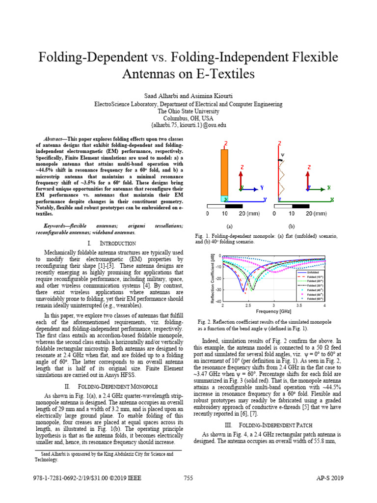 Folding-Dependent vs. Folding-Independent Flexible Antennas On E ...