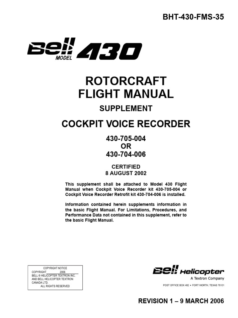 430-FMS-35 Cockpit Voice Recorder | PDF | Flight Recorder | Aircraft