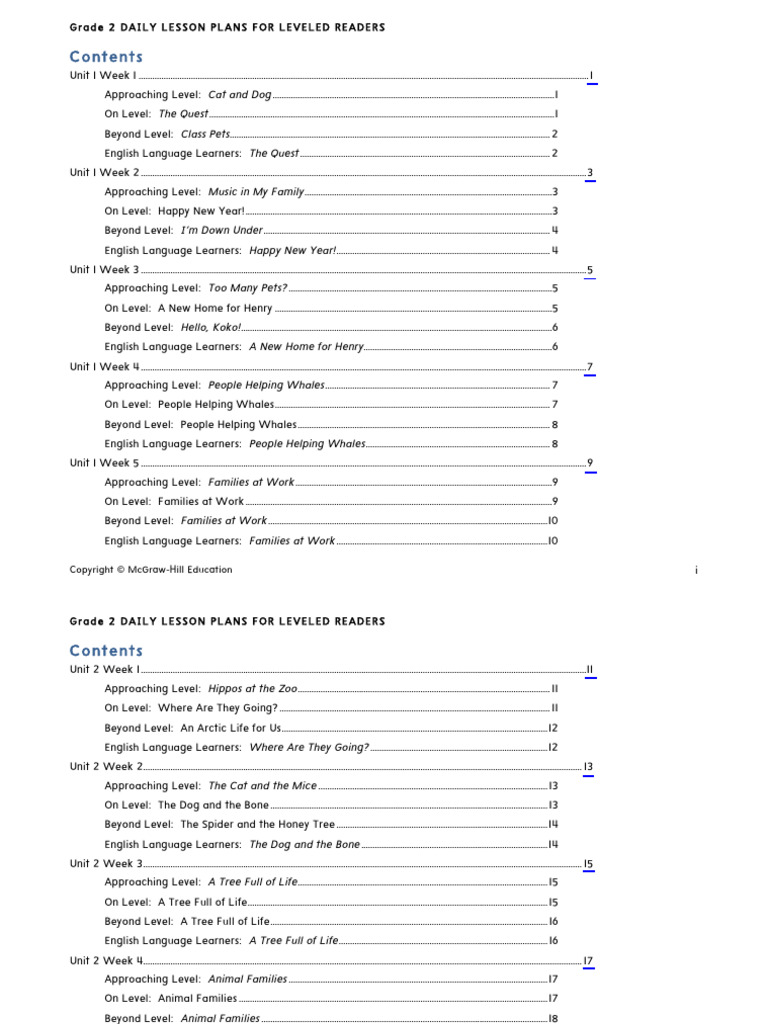 2nd grade daily leveled reader plans | PDF | Fluency | Linguistics