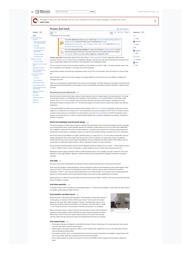 En Wikipedia Org Wiki Process Duct Work | PDF | Duct (Flow) | Building Engineering