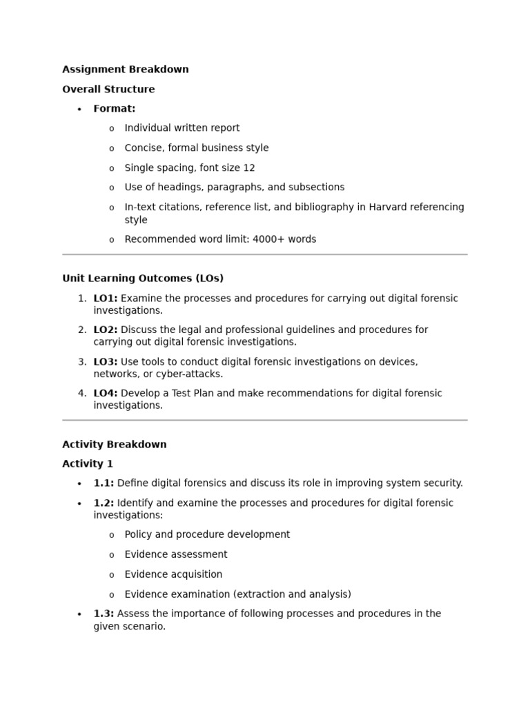 Forensics Assignment Breakdown | PDF | Digital Forensics | Computer Forensics