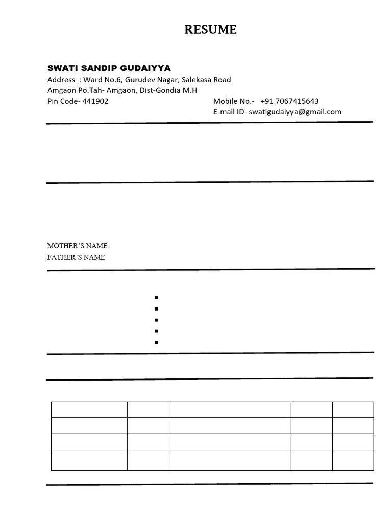 Swati Gudaiyya Resume Overview | PDF | Career & Growth