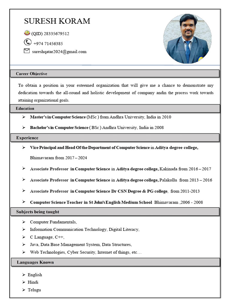 Suresh CV | PDF | Computer Science | Science