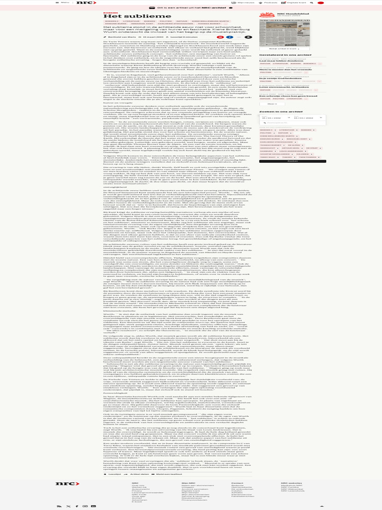 Het Sublieme - NRC | PDF