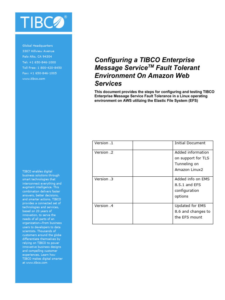 Ems Fault Tolerant Configuration On Amazon V2 7 Pdf Transmission