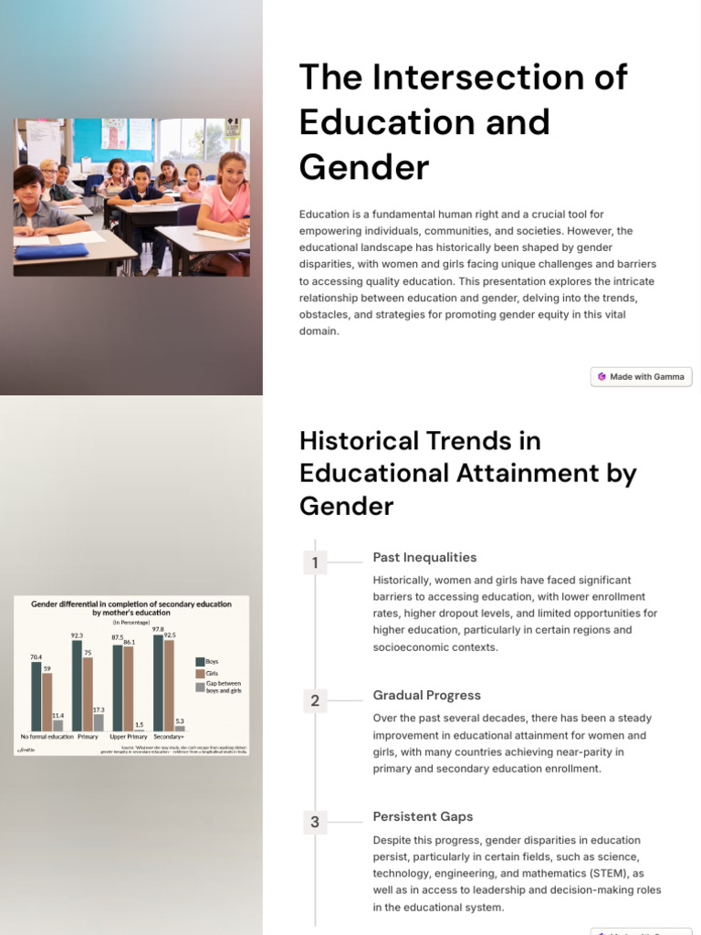 The Intersection of Education and Gender | PDF | Gender Studies | Gender Inequality