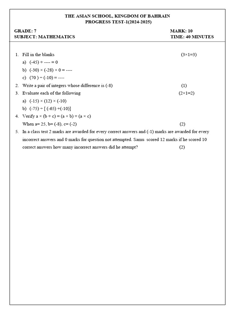 Grade 7 Math Pt1 | PDF | Teaching Methods & Materials