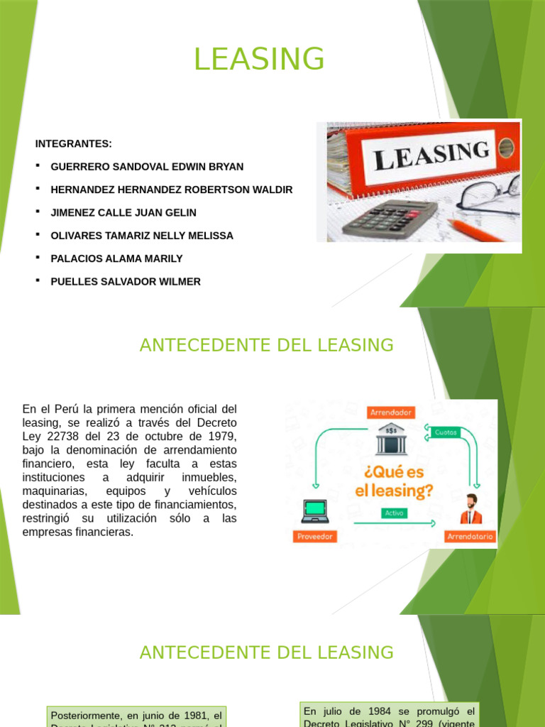 Diapositivas Leasing | PDF | Depreciación | normas internacionales de ...