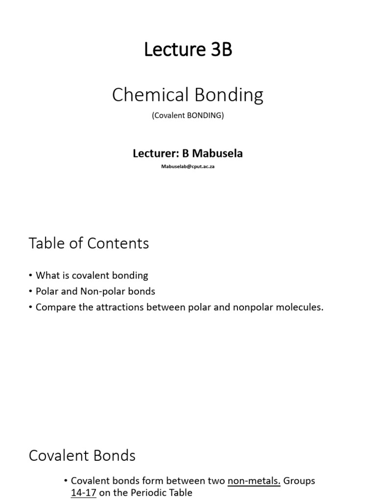 Chemical Bonding (Part 2) | PDF | Chemical Bond | Covalent Bond