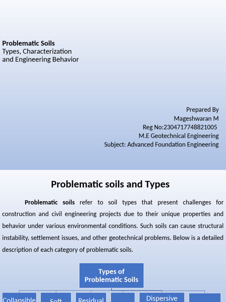 Problematic Soils Presentation | PDF | Soil | Organic Matter