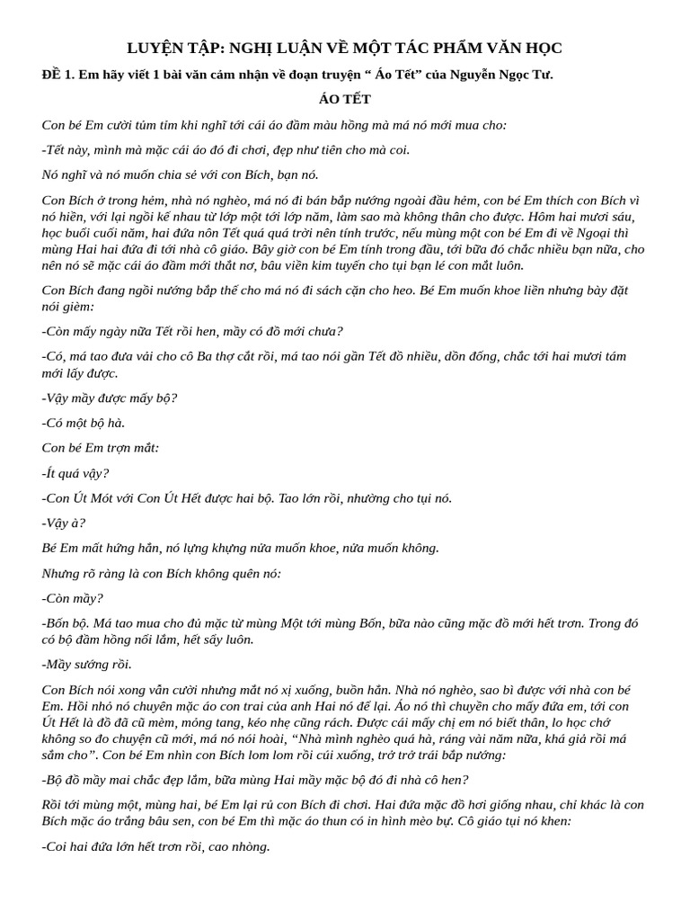 LUYỆN TẬP NLVH 2.8 | PDF