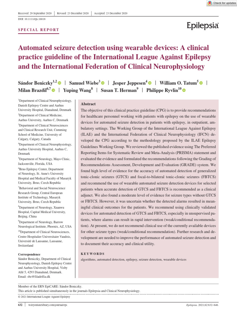 Automjated Seizure Detection Using Wearable Devices - Epi.16818 | PDF ...