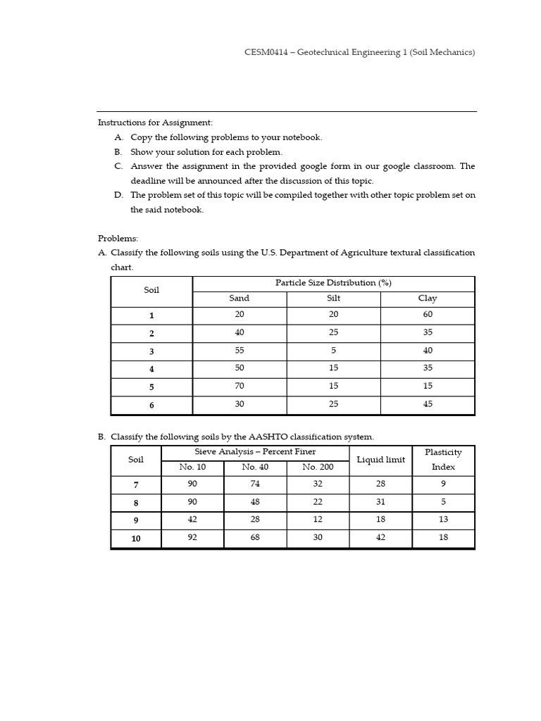 Problem Set 3 | PDF | Soil Mechanics | Geotechnical Engineering