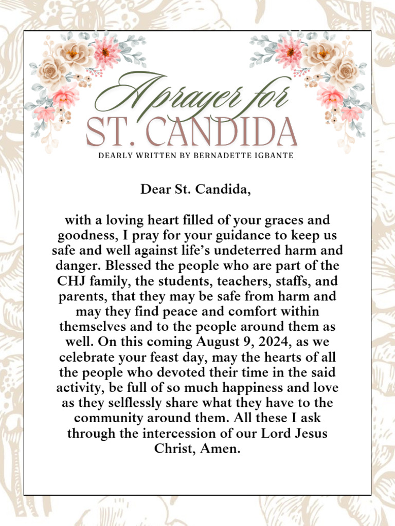 A Prayer For St. Candida - THEOLOGY | PDF