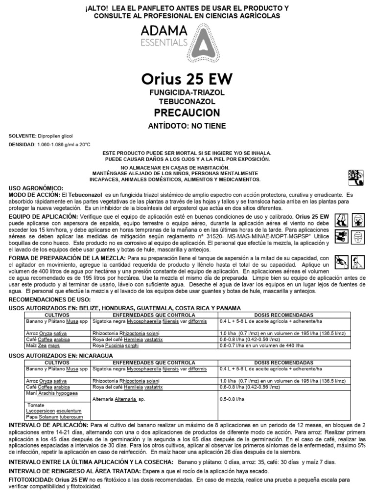 Panfleto Orius 25 EW | PDF | Arroz