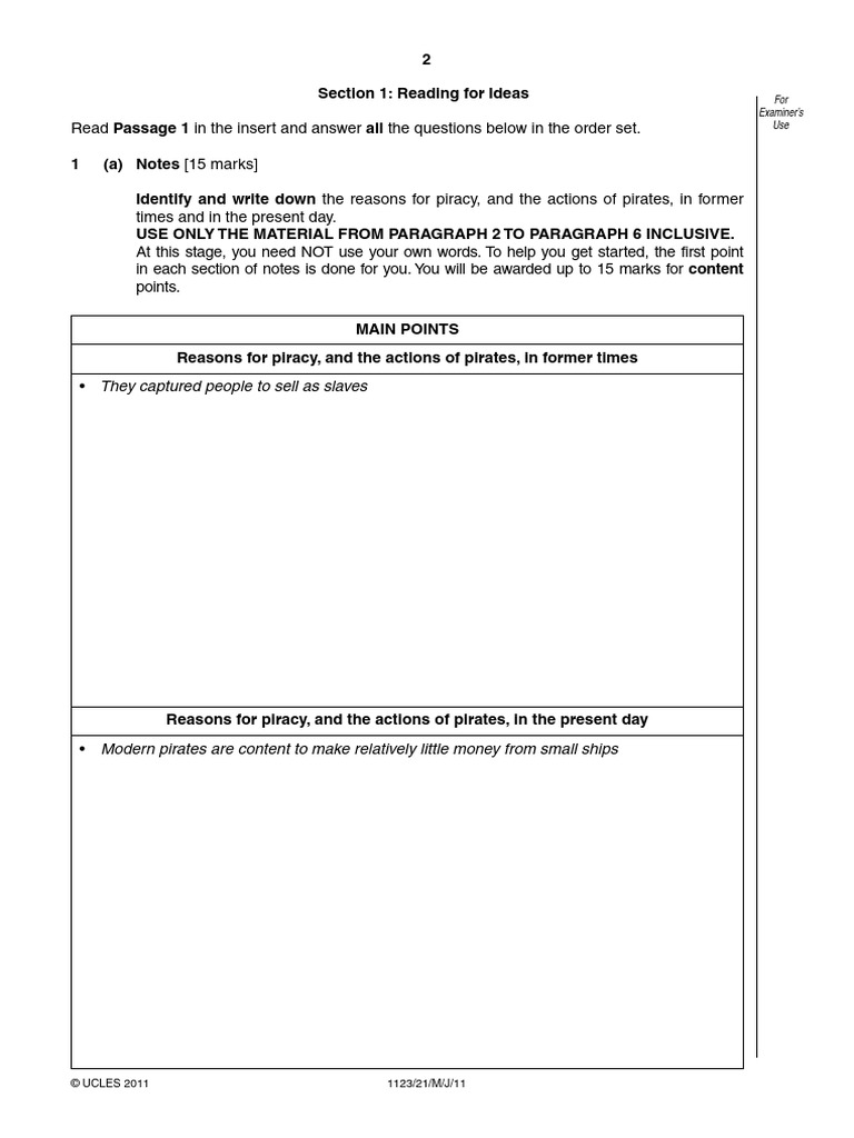 Pirates MJ2011 Comprehension Question | PDF | Piracy
