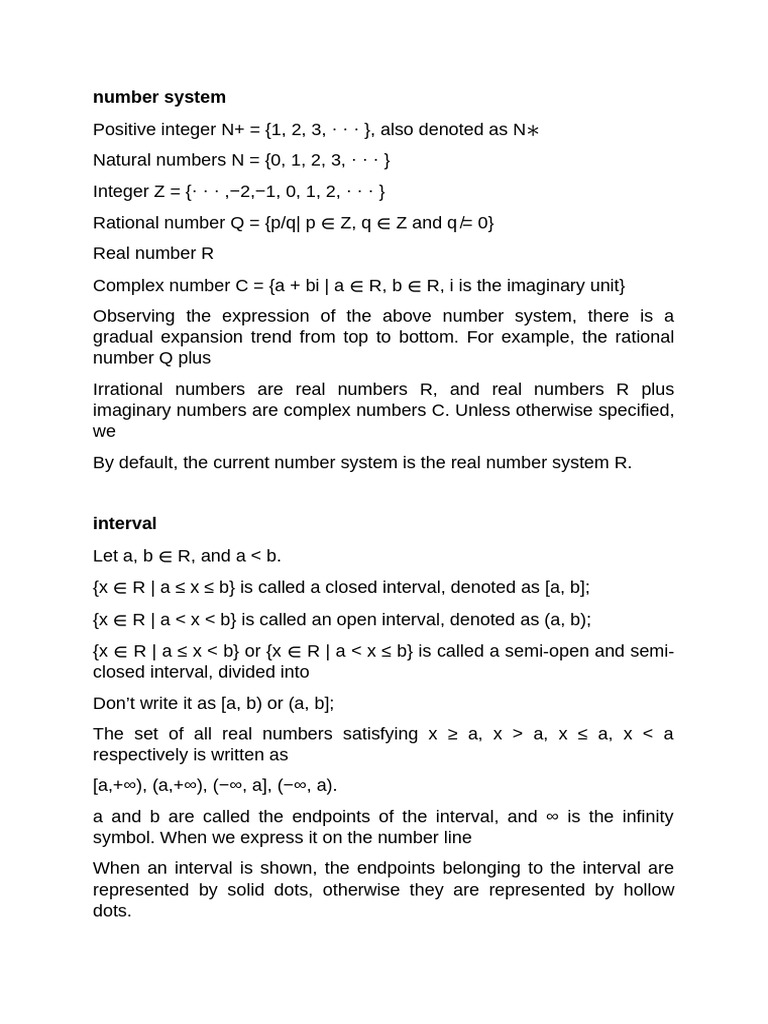 Overview of Number Systems and Sets | PDF | Real Number | Numbers