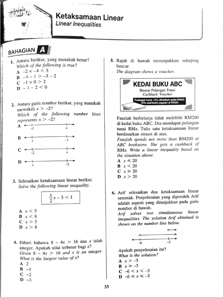 Ketaksamaan Linear 2 | PDF