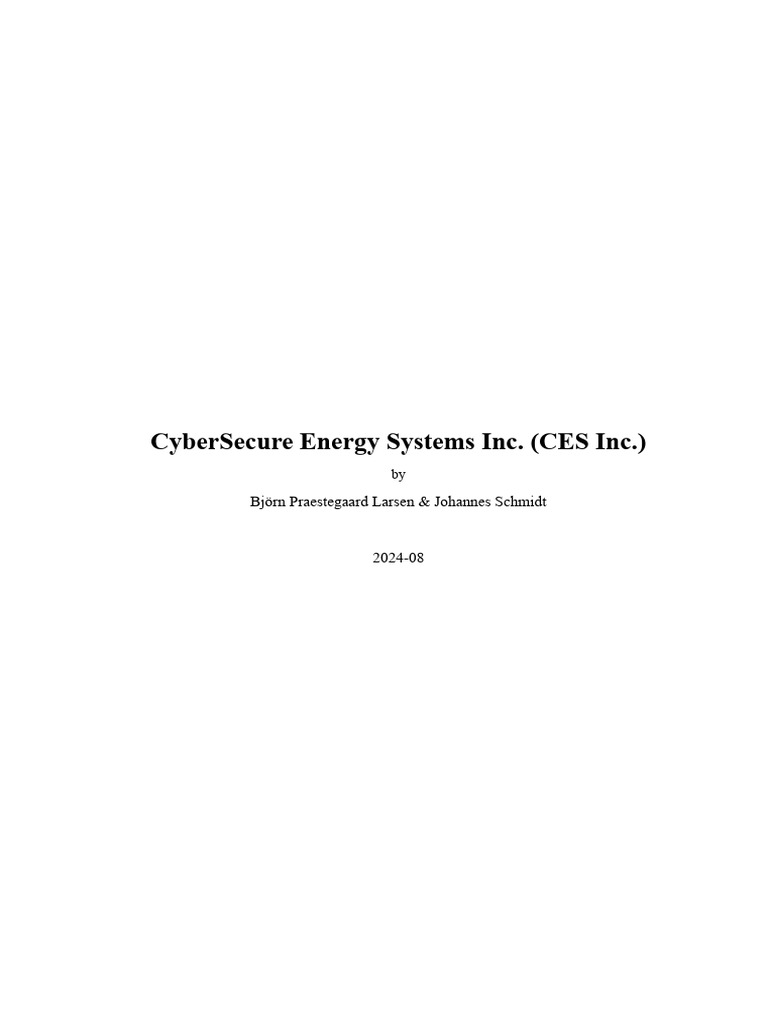 CyberSecure Energy Systems Inc | PDF | Computer Security | Security