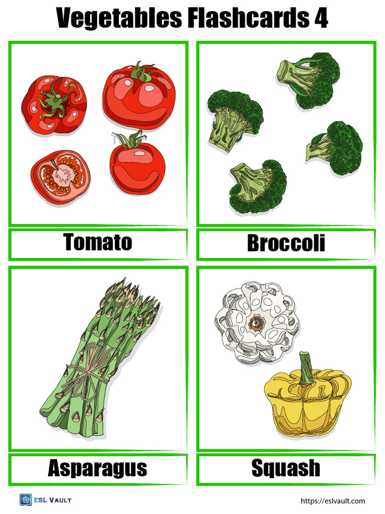 Free Vegetables Flashcards PDF 4 | PDF | Home & Garden | Science ...