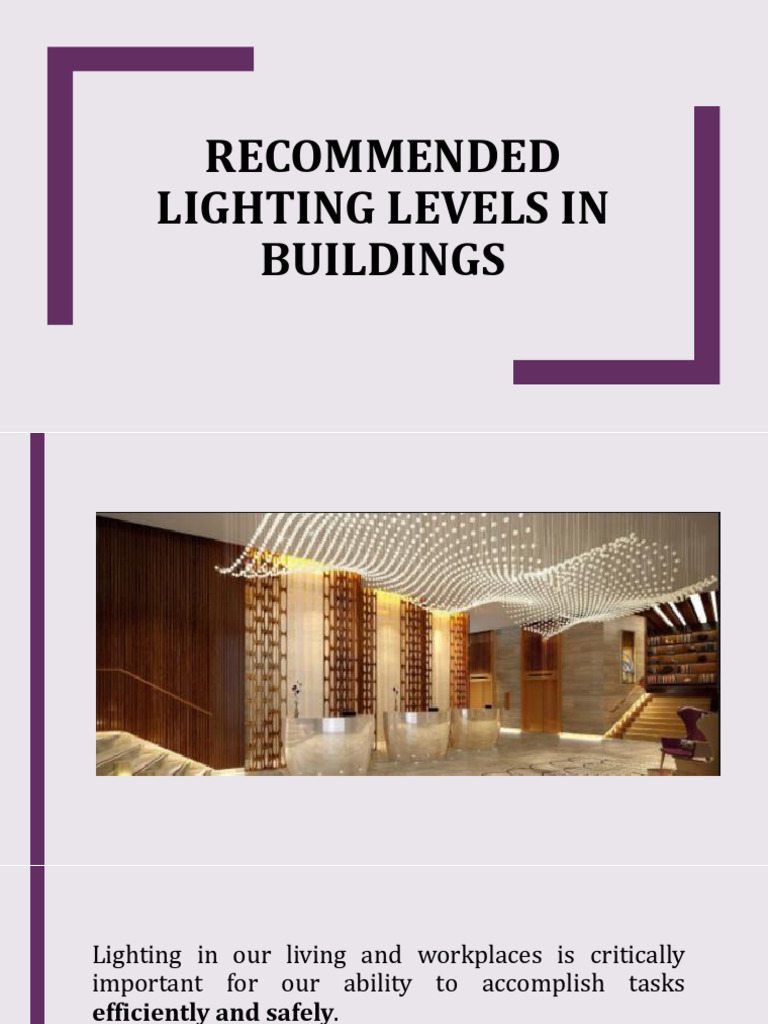 C. Recommended Lighting Levels in Buildings | PDF | Lighting | Physical ...