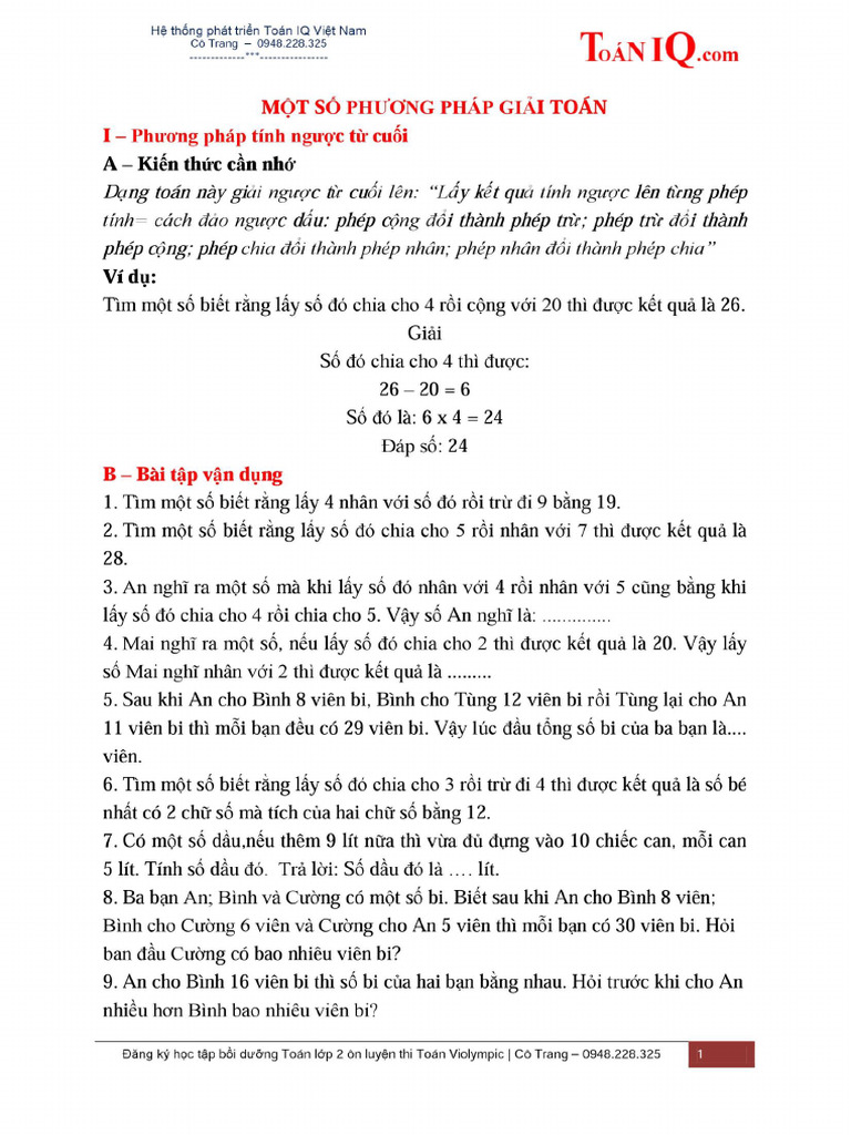Chuyen de 9 - Mot So PP Giai Toan | PDF