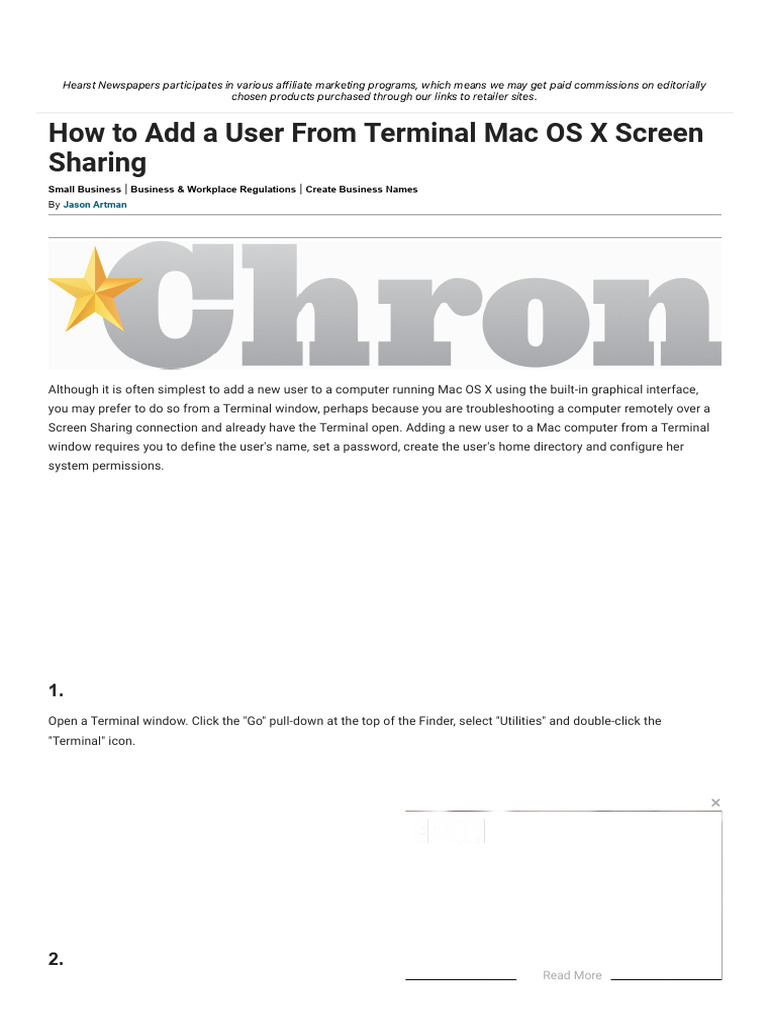 How To Add A User From Terminal Mac OS X Screen Sharing | PDF | User (Computing) | Sudo