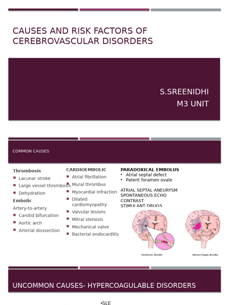 Cerebrovascular Disorder Risks | PDF | Thrombosis | Stroke