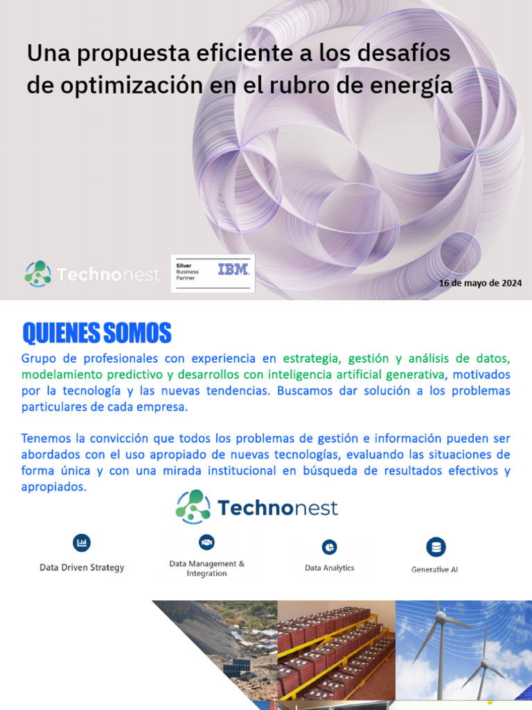 Presentacion Evento Optimización en Energía - CE-TECHNONEST-IBM | PDF | Ingenieria Eléctrica ...